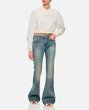 Alexander McQueen Cropped Sweatshirt With Logo Detail