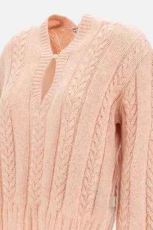 Loewe V-neck Wool Pullover With Anagram Detail - Multicolor