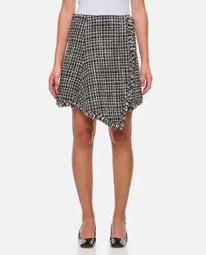 Sacai Tweed Asymmetric Hem Skirt - Multicolor