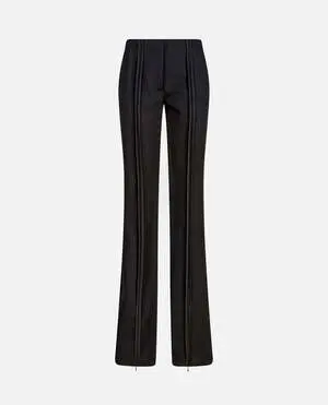 Attico Long Wool Trousers With Front Detail