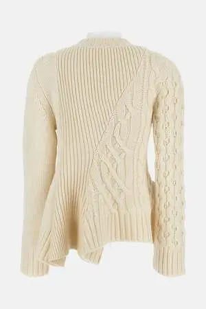 Sacai Ivory Knitted Pullover - Multicolor