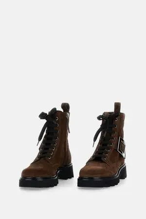 ROGER VIVIER Lace-up Buckled Boots - Multicolor