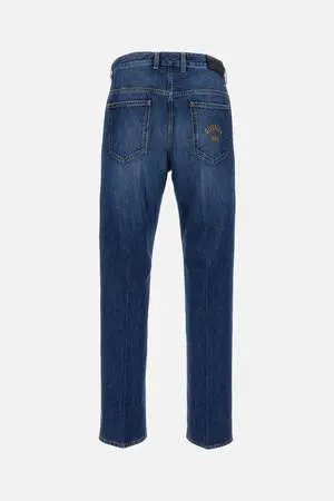 Givenchy Straight Leg Jeans With Embroidered Logo - Multicolor