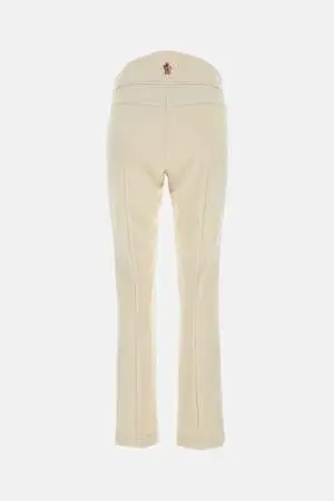 Moncler Beige Fitted Trousers With Logo Detail