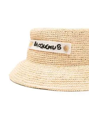 Jacquemus Le Bob Plage Raffia Bucket Hat - Multicolor