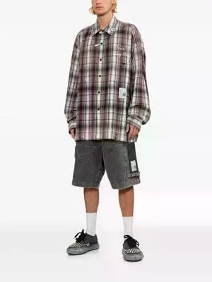 Mihara Yasuhiro Plaid Embroidered Shirt