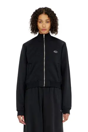 DIESEL® Organic Cotton Zip-up Sweatshirt With Oval D Logo
