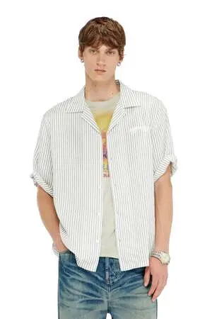 DIESEL® Half-sleeve Shirt In Pinstripe Modal