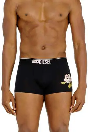 DIESEL® Three-pack Stretch Cotton Trunks With Floral Motif - Multicolor
