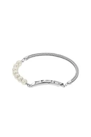 DIESEL® Sterling And Freshwater Pearl Link Bracelet