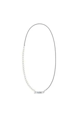 DIESEL® Sterling And Pearl Chain Necklace - Silver