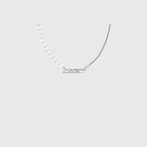 DIESEL® Sterling And Pearl Chain Necklace - Silver