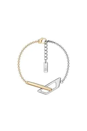 DIESEL® Two Tone Stainless Steel Chain Bracelet - Silver