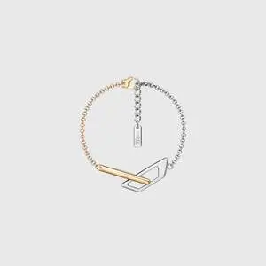 DIESEL® Two Tone Stainless Steel Chain Bracelet - Silver