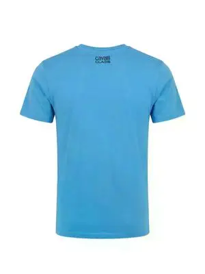 Roberto Cavalli Tiger-print Logo-print T-shirt - Blue
