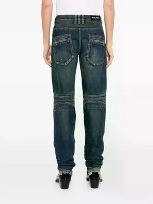 Balmain Biker Distressed Jeans