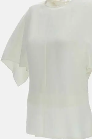 Stella McCartney Handkerchief Satin Top With Asymmetrical Batwing Sleeves