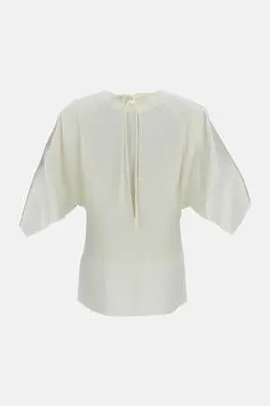 Stella McCartney Handkerchief Satin Top With Asymmetrical Batwing Sleeves
