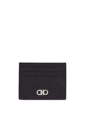 FERRAGAMO Two-tone Gancini Card Holder - Black