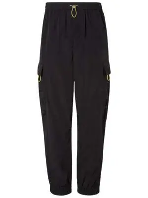 Fendi Nylon Cargo Trousers With Drawstring Details - Black