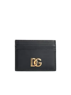 Dolce & Gabbana Card Holder With Leather 'dg Logo - Black