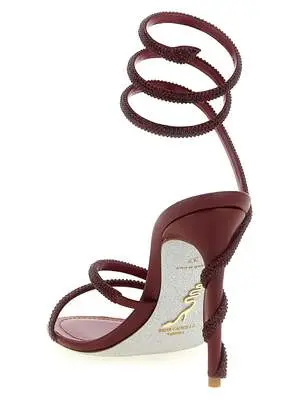 Rene Caovilla Margot Embellished Crystal Ankle Wrap Stiletto Sandals