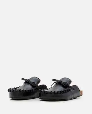 JW Anderson Leather Sabot With Bow Detail - Multicolor