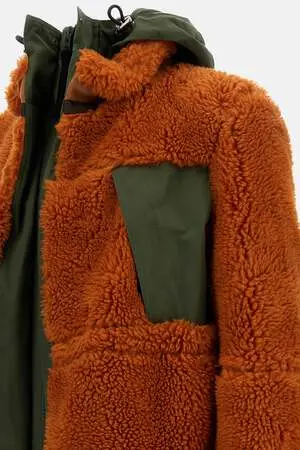 Sacai Faux Shearling Hooded Blouson Jacket - Multicolor