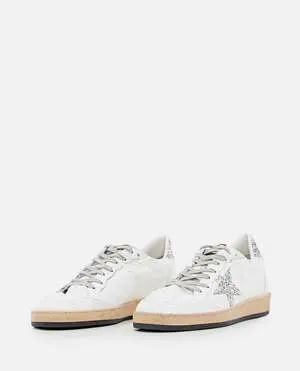 GOLDEN GOOSE Ballstar Leather And Glitter Sneakers - Multicolor