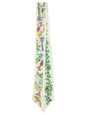 FERRAGAMO Silk Printed Mini Bandeau - White