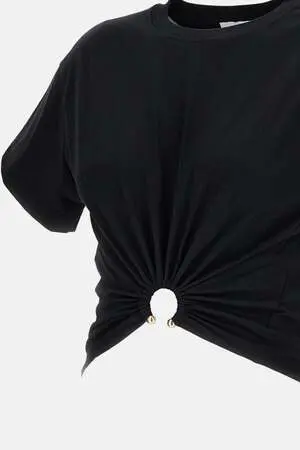 Rabanne Cropped T-shirt With Metal Piercing Detail - Multicolor