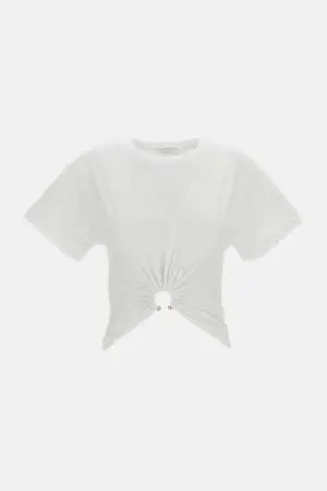 Rabanne Cropped T-shirt With Metal Piercing Detail - Multicolor