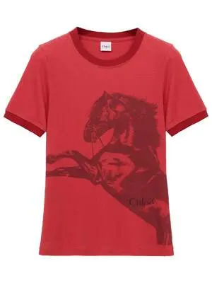 Chloé Baby Fit Logo T-shirt In Chiné Jersey