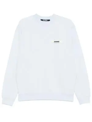 Jacquemus Le Sweatshirt Gros Grain Cotton Crewneck - Blue