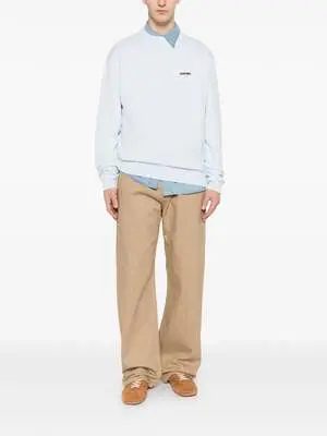 Jacquemus Le Sweatshirt Gros Grain Cotton Crewneck - Blue