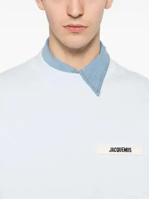 Jacquemus Le Sweatshirt Gros Grain Cotton Crewneck - Blue