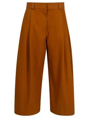 Balenciaga Barrel-leg Pleated Long Bermudas - Brown
