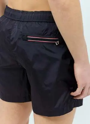 Moncler Logo Patch Swim Shorts - Blue