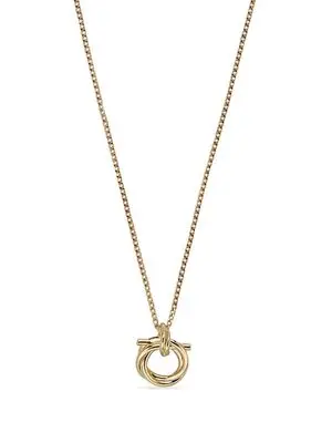 FERRAGAMO Gancini Torchon Pendant Necklace - Silver