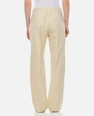 JW Anderson Cream Striped Straight Leg Trousers