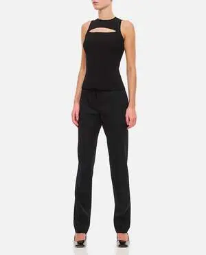 Alexander McQueen Ribbed Knit Sleeveless Top With Cutout