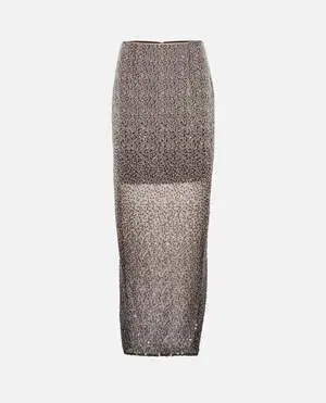 ROTATE BY BIRGER CHRISTENSEN Sequined And Beaded Pencil Skirt - Multicolor