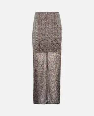 ROTATE BY BIRGER CHRISTENSEN Sequined And Beaded Pencil Skirt - Multicolor