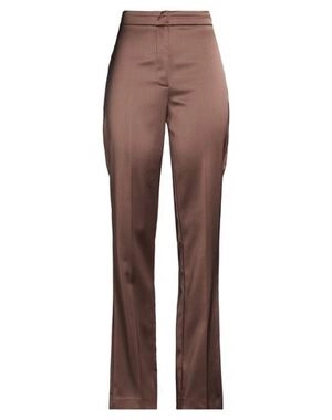 Patrizia Pepe Straight-leg Satin Pants - Brown