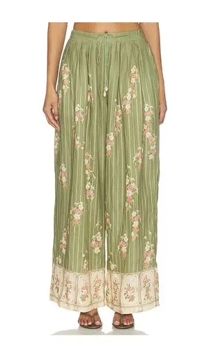 Agua Bendita Printed Linen Trousers