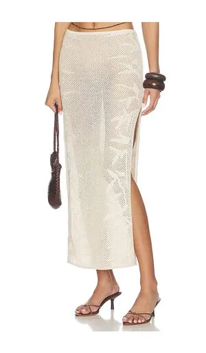 FLOOK THE LABEL Crochet Maxi Skirt With Slit