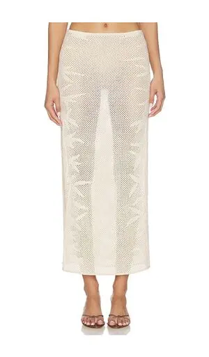 FLOOK THE LABEL Crochet Maxi Skirt With Slit