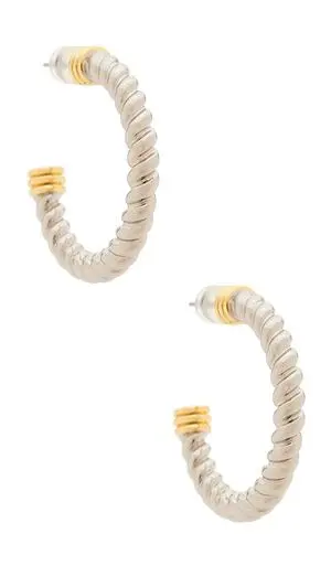 LUV AJ The Sierra Rope Hoop Earrings - Silver