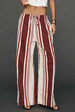 JULA Cotton Low-rise Pants With Drawstring Waist