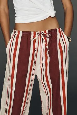 JULA Cotton Low-rise Pants With Drawstring Waist